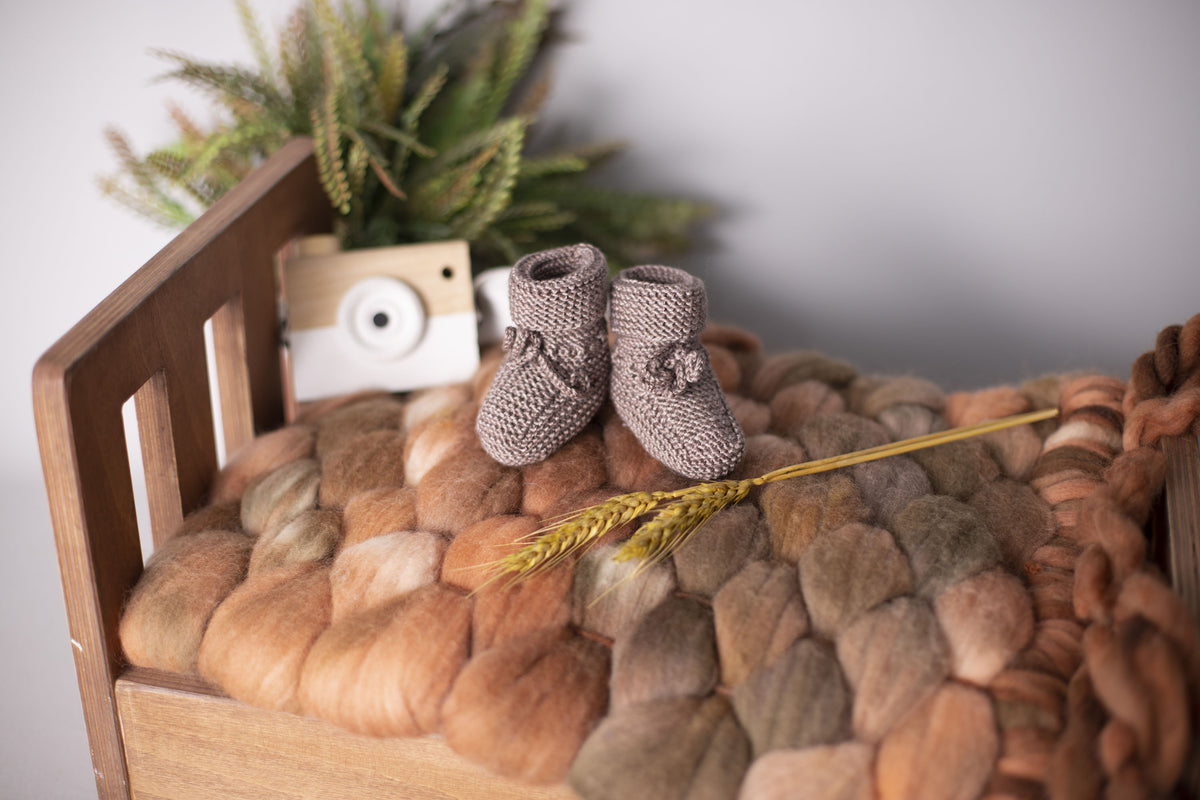 Hand Knitted Baby Wool Bootie Socks for Newborn and 0 to 12 Month Babi ...